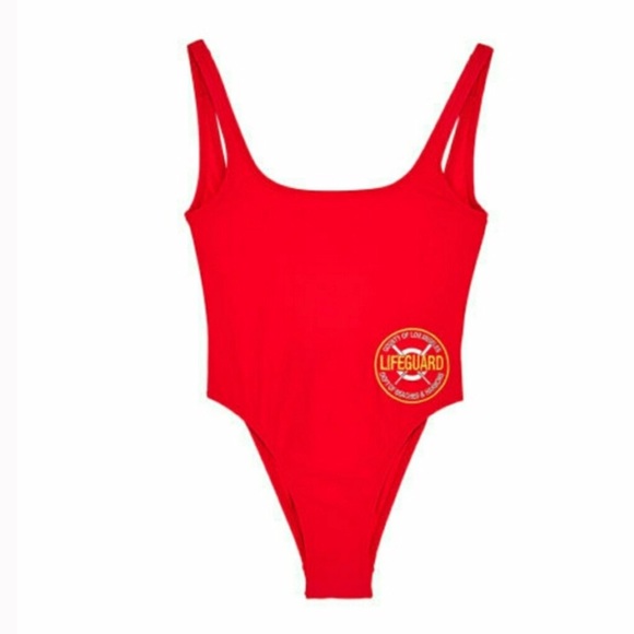 Zara | Swim | Back In Zara Red Baywatch One Piece Bathing Suit | Poshmark